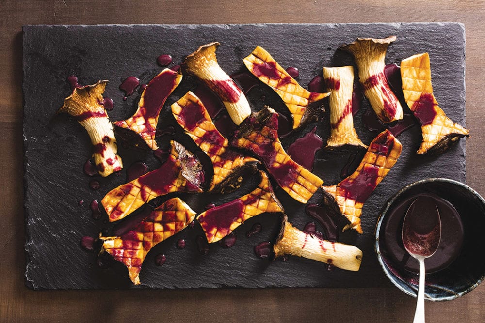 Roasted King Trumpet Mushrooms in Red Wine–Miso Sauce - Imbibe Magazine